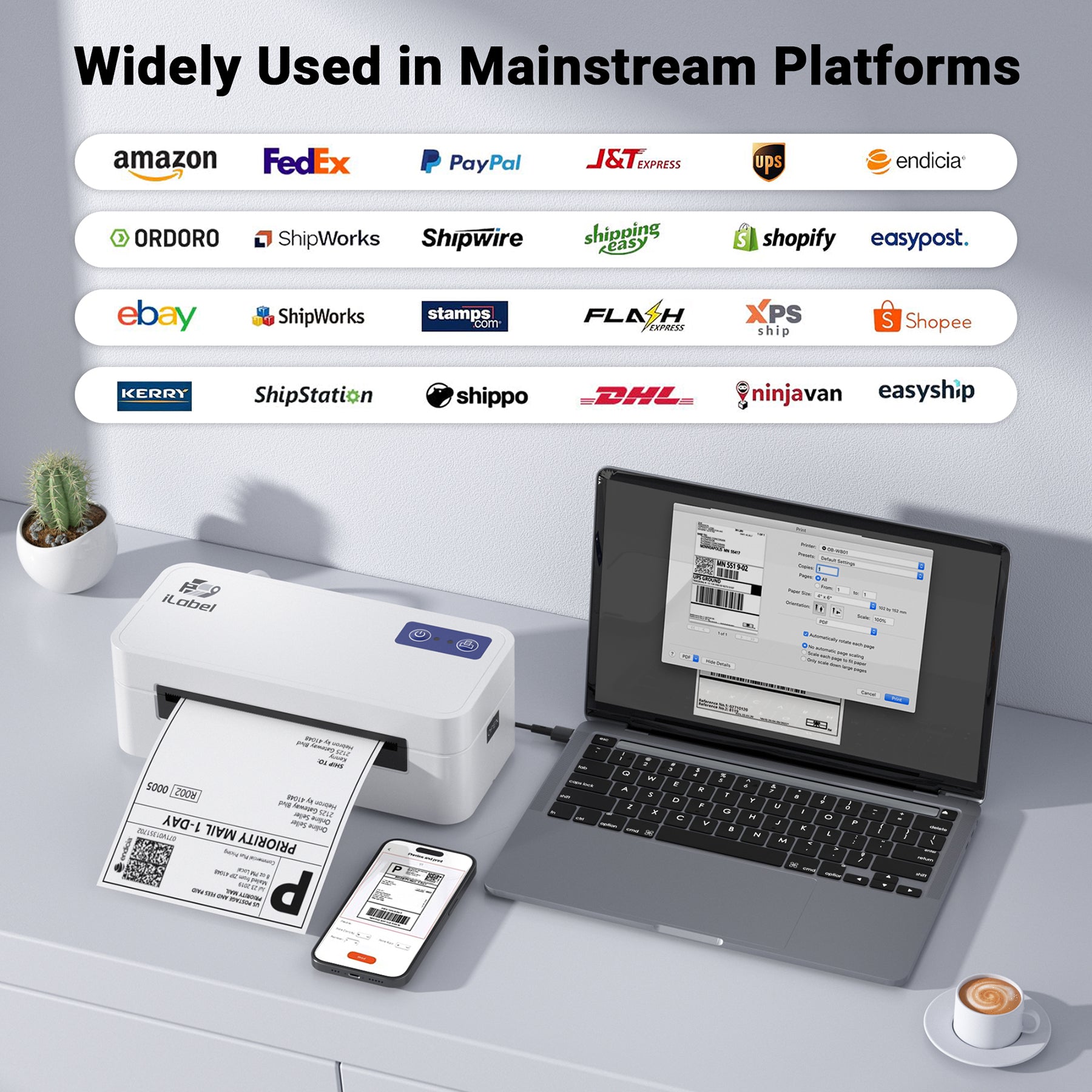 4x6 Thermal Shipping Label Printer Bluetooth Wireless – BETCKEY Label