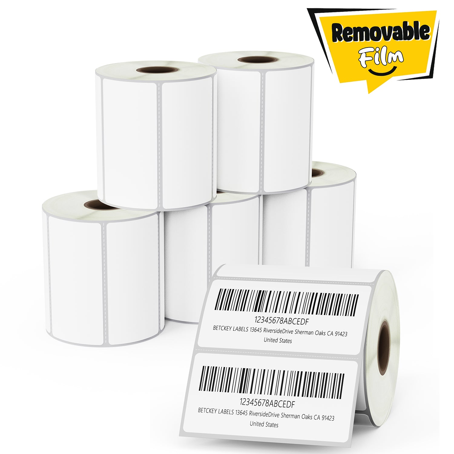 3" x 1.5" Barcode Shipping Removable Film Labels – BETCKEY Label