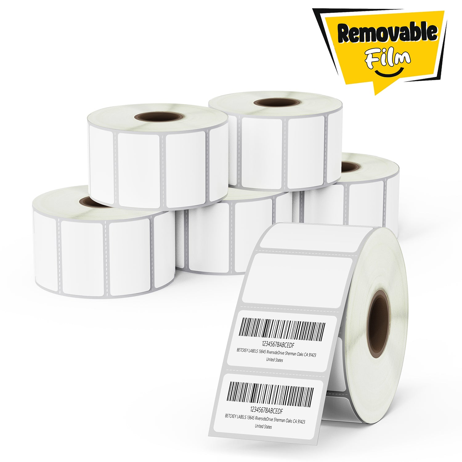 1.5" x 0.85" Small Barcode Removable Film Labels – BETCKEY Label
