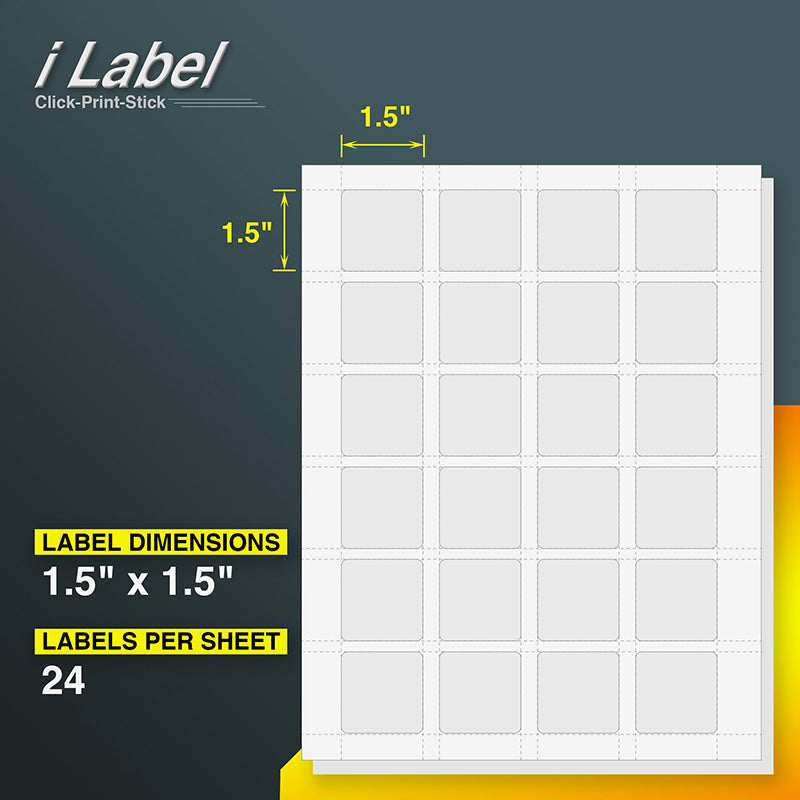 24UP 1.5" x 1.5" Square Labels for Laser & Inkjet Printers – BETCKEY Label