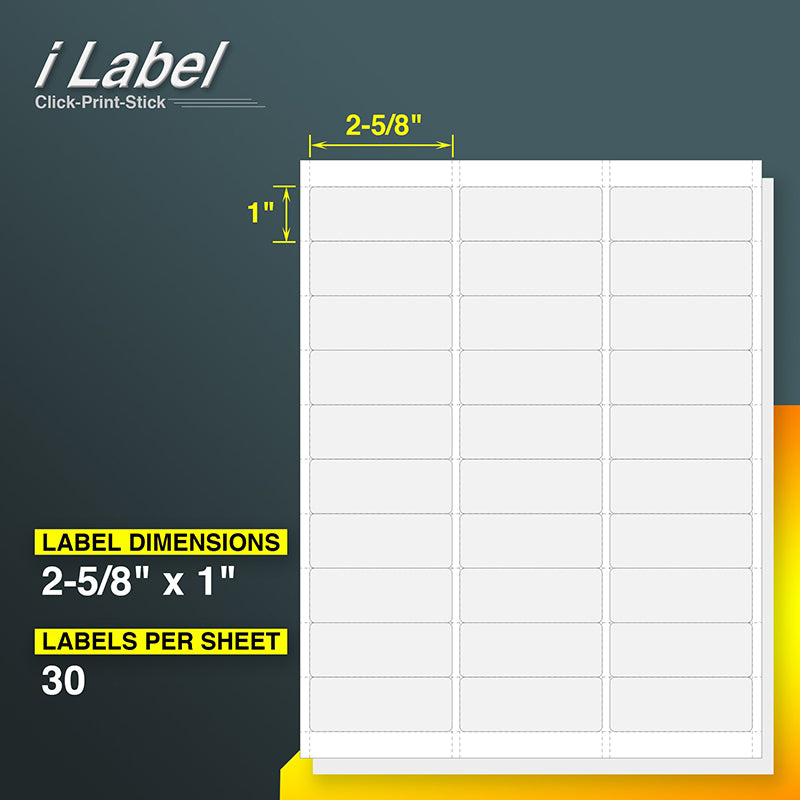 30UP 1" x 2-5/8" FNSKU Barcode FBA Labels for Laser & Inkjet Printers ...