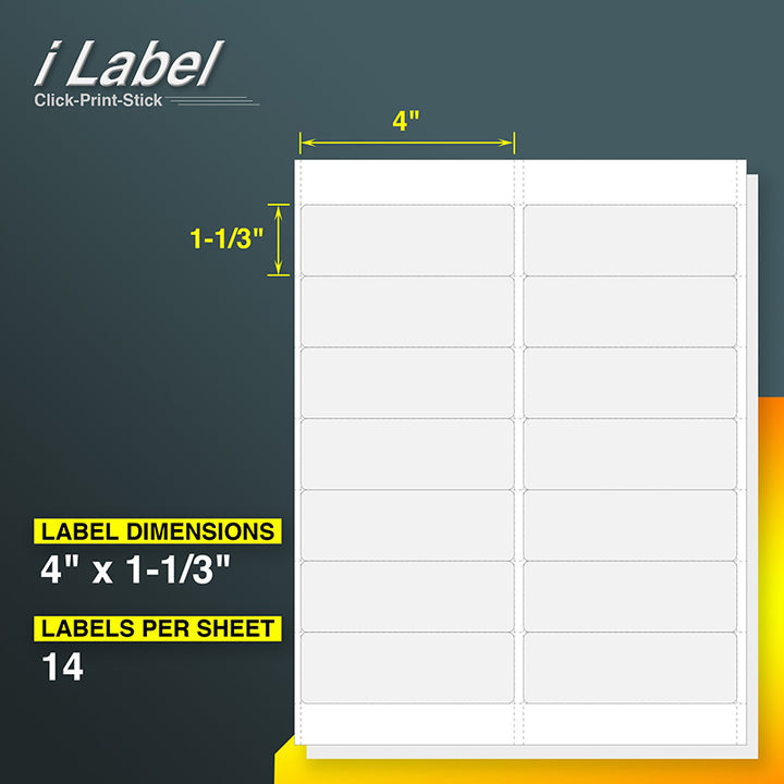 14UP 4" x 1-1/3" Address Labels for Laser & Inkjet Printers – BETCKEY Label