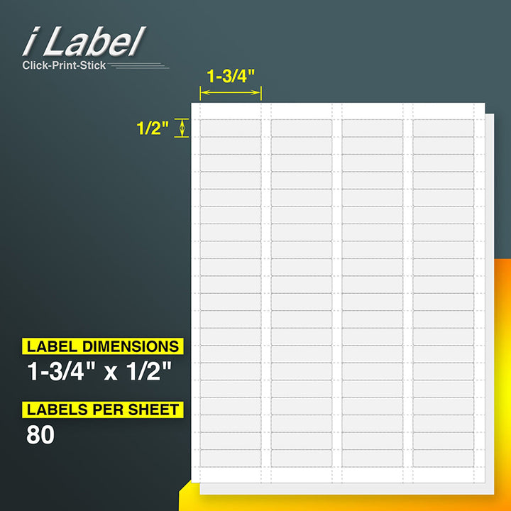 80UP 1.75" x 0.5" Return Address Labels for Laser & Inkjet Printers ...