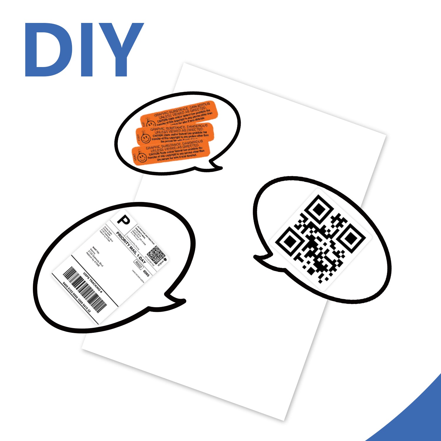 8.5" x 11" Full Sheet Matte Sticker Paper for Inkjet or Laser Printers ...