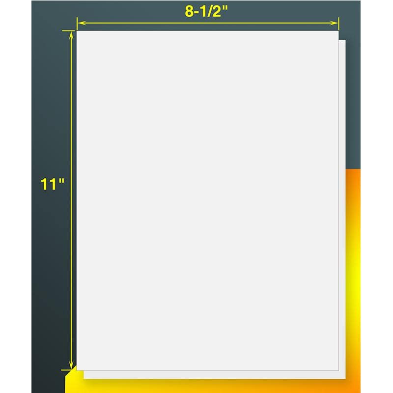 8.5" x 11" Full Sheet Matte Sticker Paper for Inkjet or Laser Printers ...